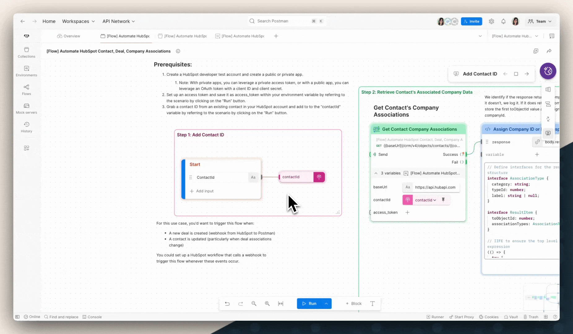 Build Smarter with HubSpot APIs: New Postman Flows Workspace